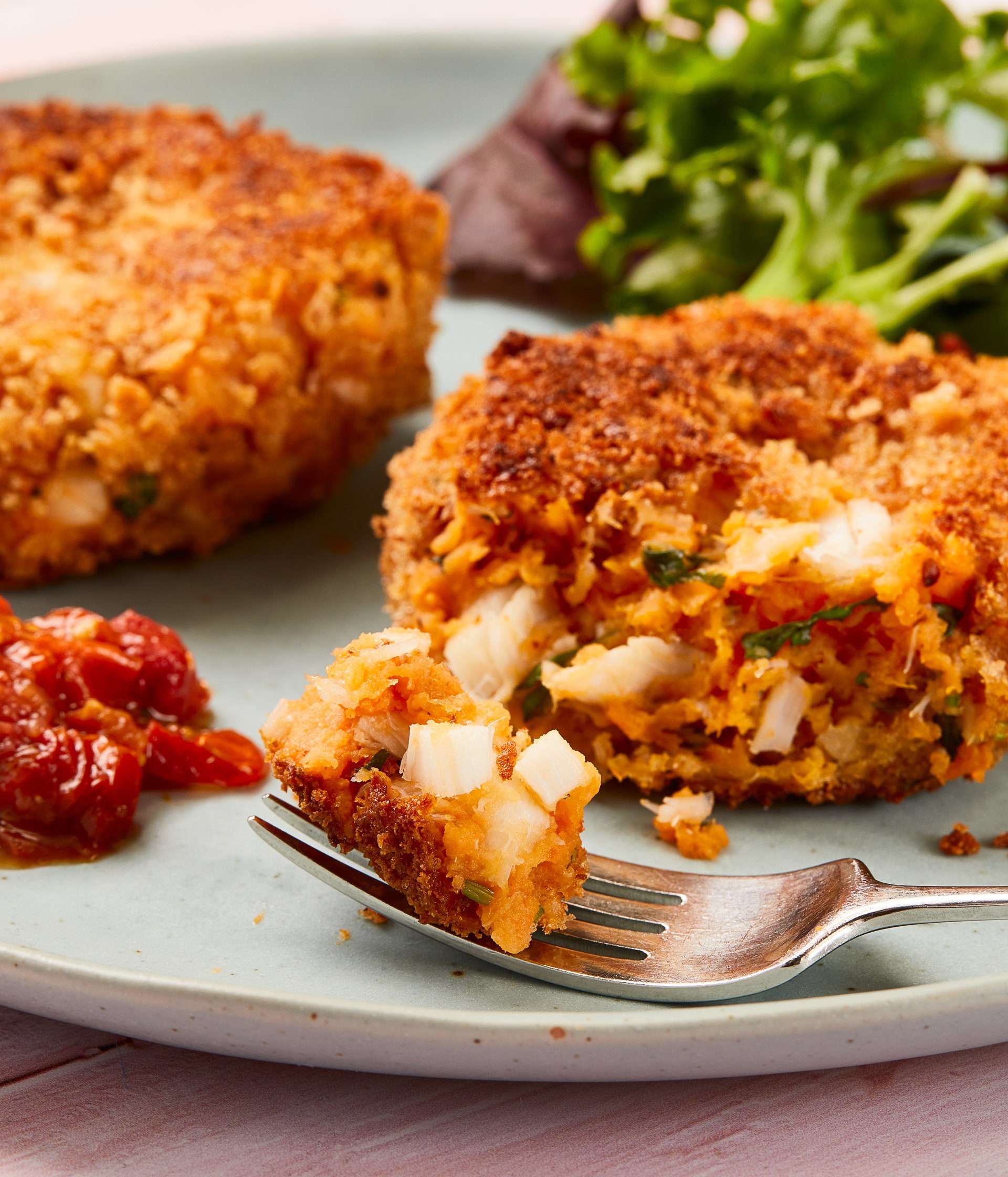 Cod Fish Cakes with Tomato sauce - Seafood Friday